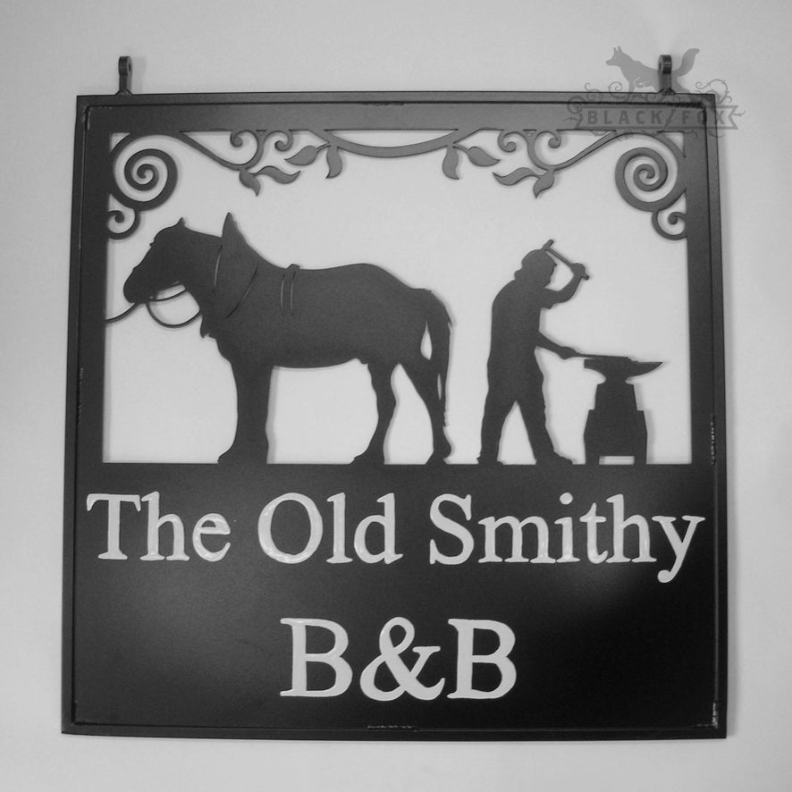 Unique Hanging Signs | Farrier at Work – Black Fox Metalcraft Ltd